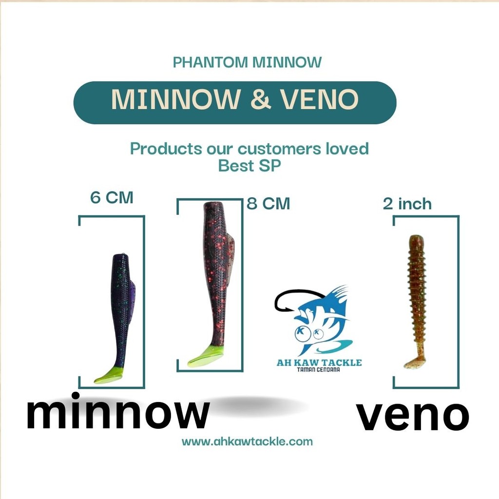 Kaidoku Phantom Minnow 8cm or 6cm killer soft plastic phantom veno ...