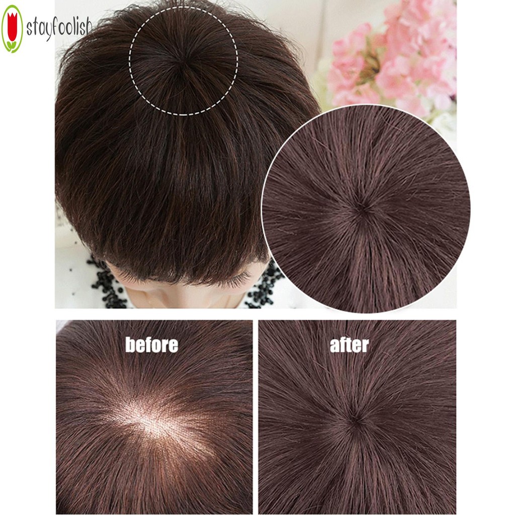 Fake Clip-On Hair Topper Wig High Density Silk Base Topper Wig for ...