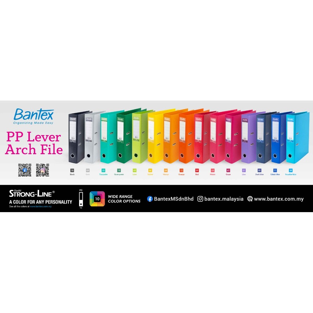 Bantex F4 3" Colour PP LAF / Ordner Folio 70mm (3 Inch) Lever Arch File ...