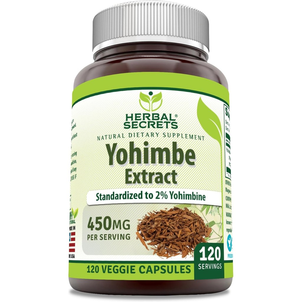 Herbal Secrets Yohimbe Extract 450 mg Supplement | Veggie Capsules ...