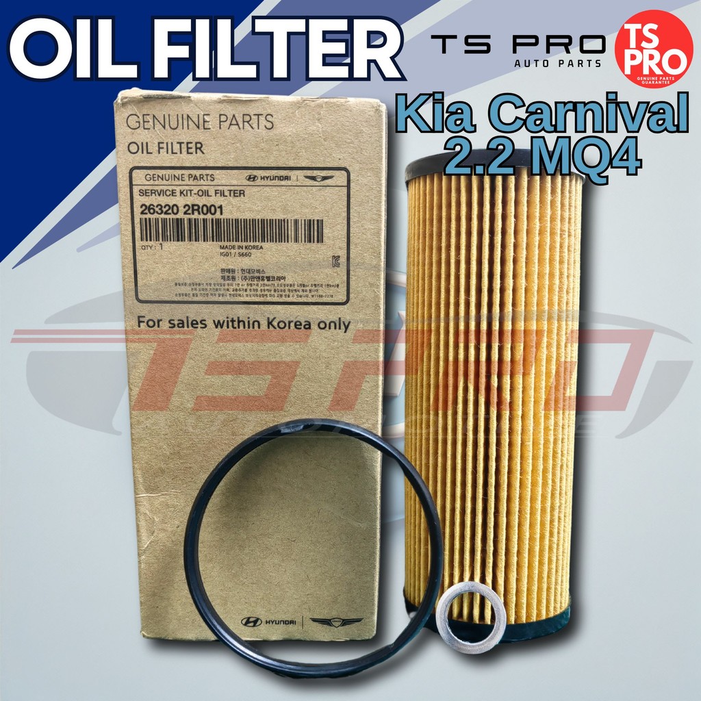 Kia Carnival 2.2 MQ4 Genuine Oil Filter Penapis Minyak Hitam 26320 ...