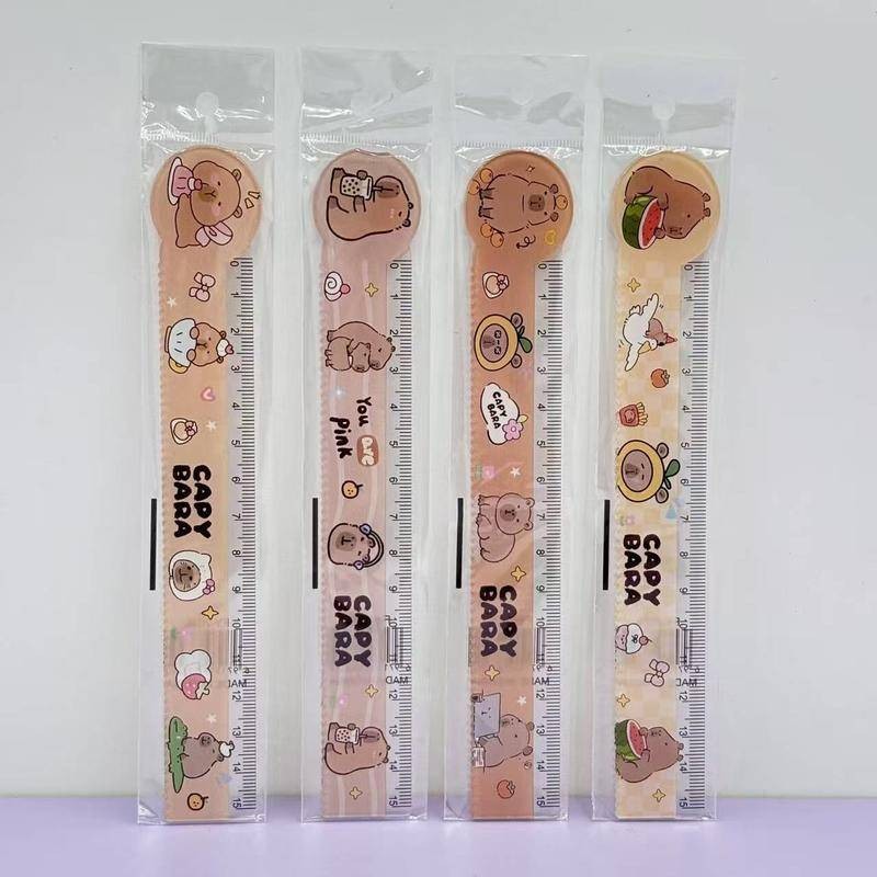 Useful 15cm Cartoon Capybara Pattern Ruler Cute Drawing Transparent ...