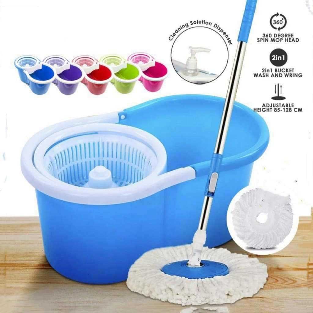 [Ready Stock] Mop With Spinner and Bucket Magic Spin Tornado Mop 360 ...