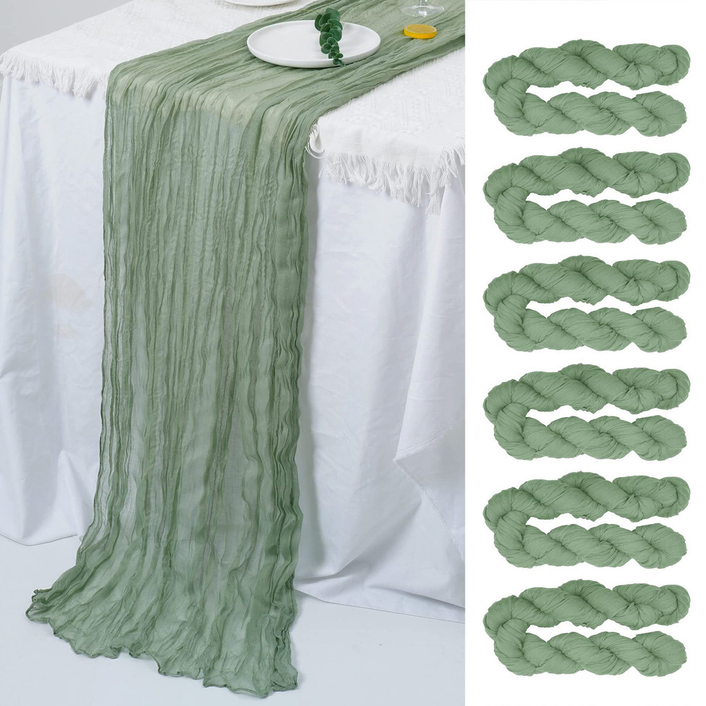 Cloth Table Runner, Sage Green Boho Table Runner, Holiday Table Runner ...