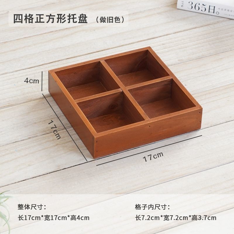 Solid Wood Multi-Grid Storage Box Compartment Storage Box Can Display ...