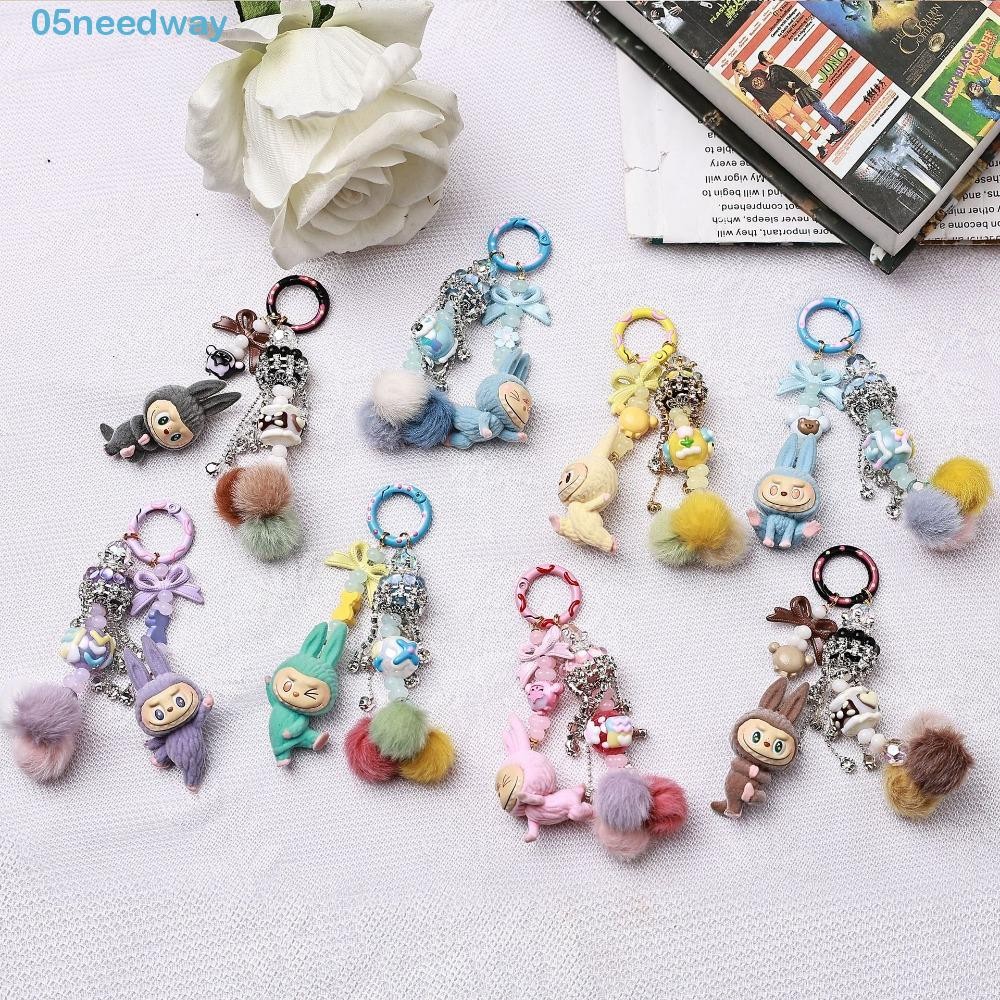 NEEDWAY Lazy Yoga Labubu Doll, Silica Gel Plush Ball Flocking Labubu ...