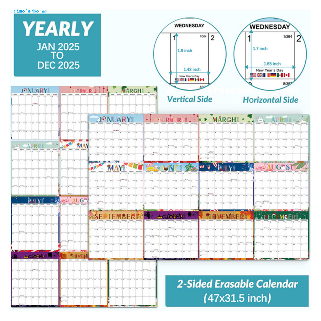 dim Premium Paper Calendar Double-sided Calendar 2025 2025 Wall ...