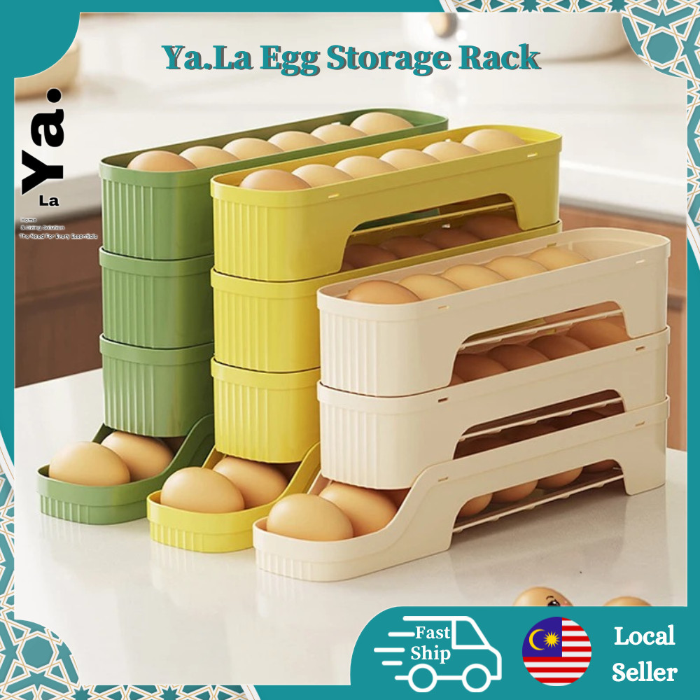 /Large Capacity Egg Organizer /30 Grids Egg Storage Organizer/ 4 Tier ...
