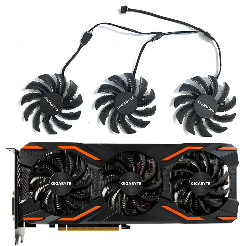 T128010Su 75MM 4Pin DC 12v 0.35A Cooling Fan for Gigabyte Gtx 1080 Ti ...