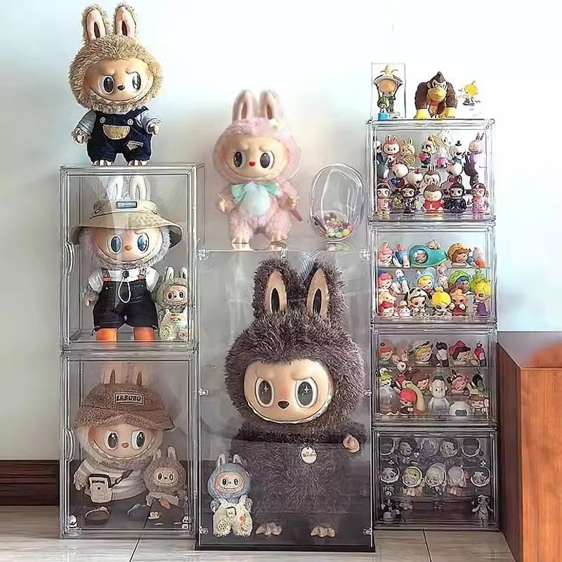 [2024NEW] Labubu Display Bubble Labububu Mart Vinyl Storage Box Display ...