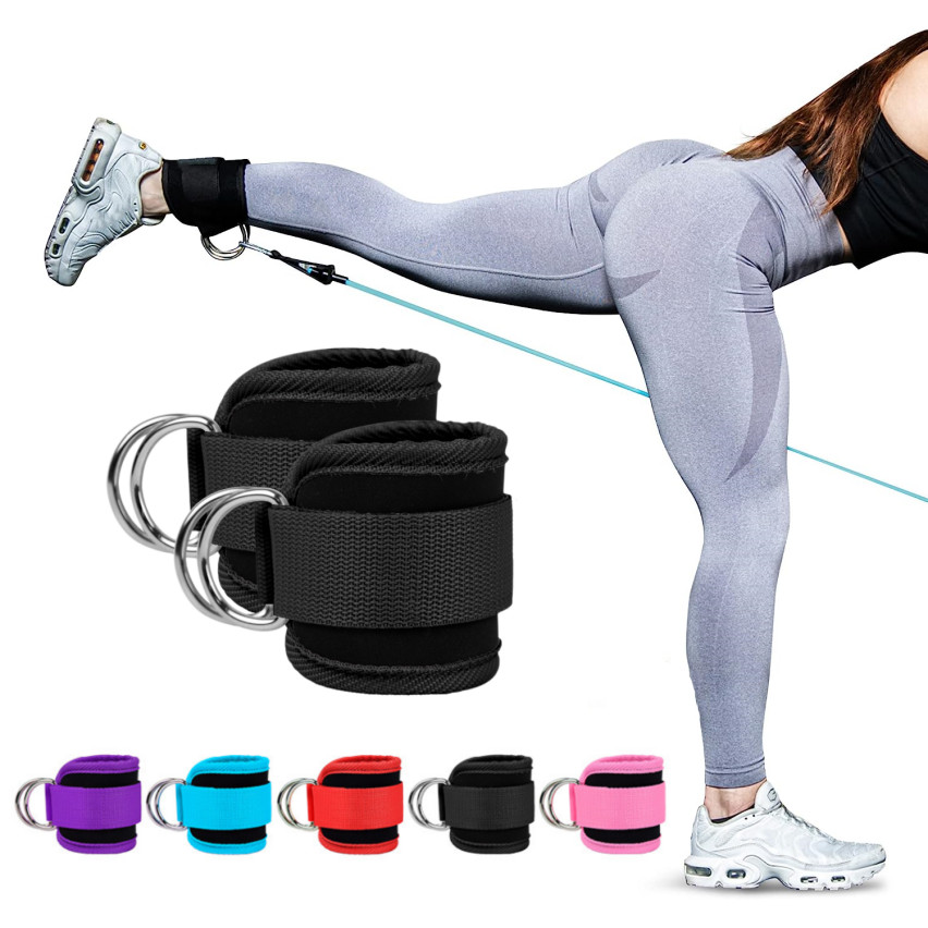 Cable Ankle Straps Double D-Ring Ankle Cuffs For Gym Workouts Glutes ...