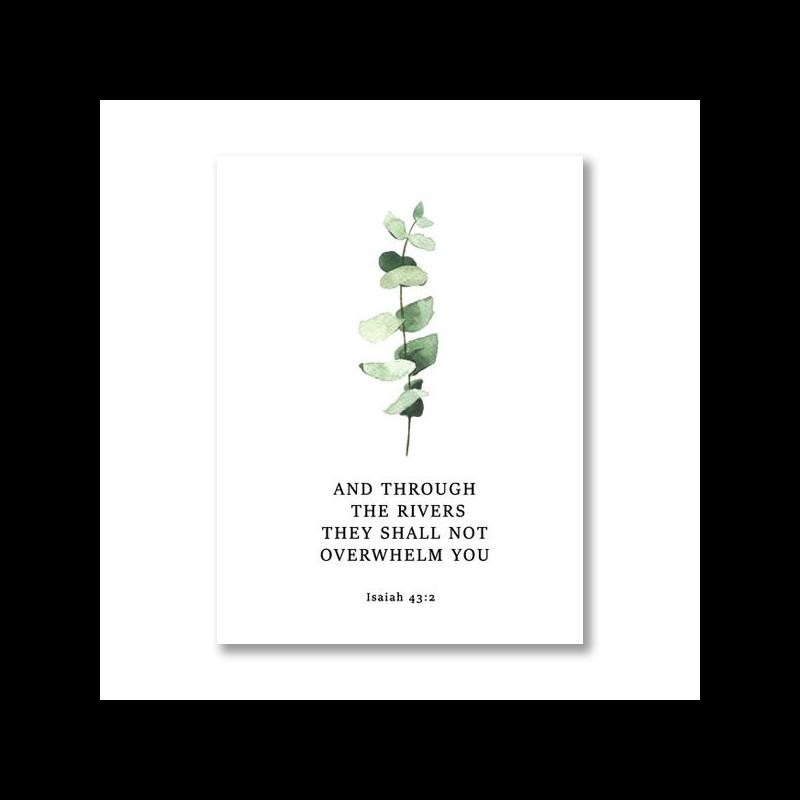 Cetak Ayat Alkitab Isaiah Gambar Air Tumbuhan Kristian Poster Inspirasi ...