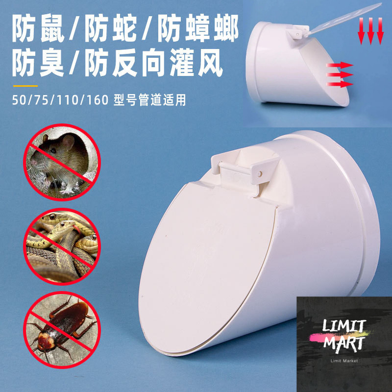 LMhomerAdd 50-110mm PVC Drainage Pipe Floor Drains Auto Closing ...