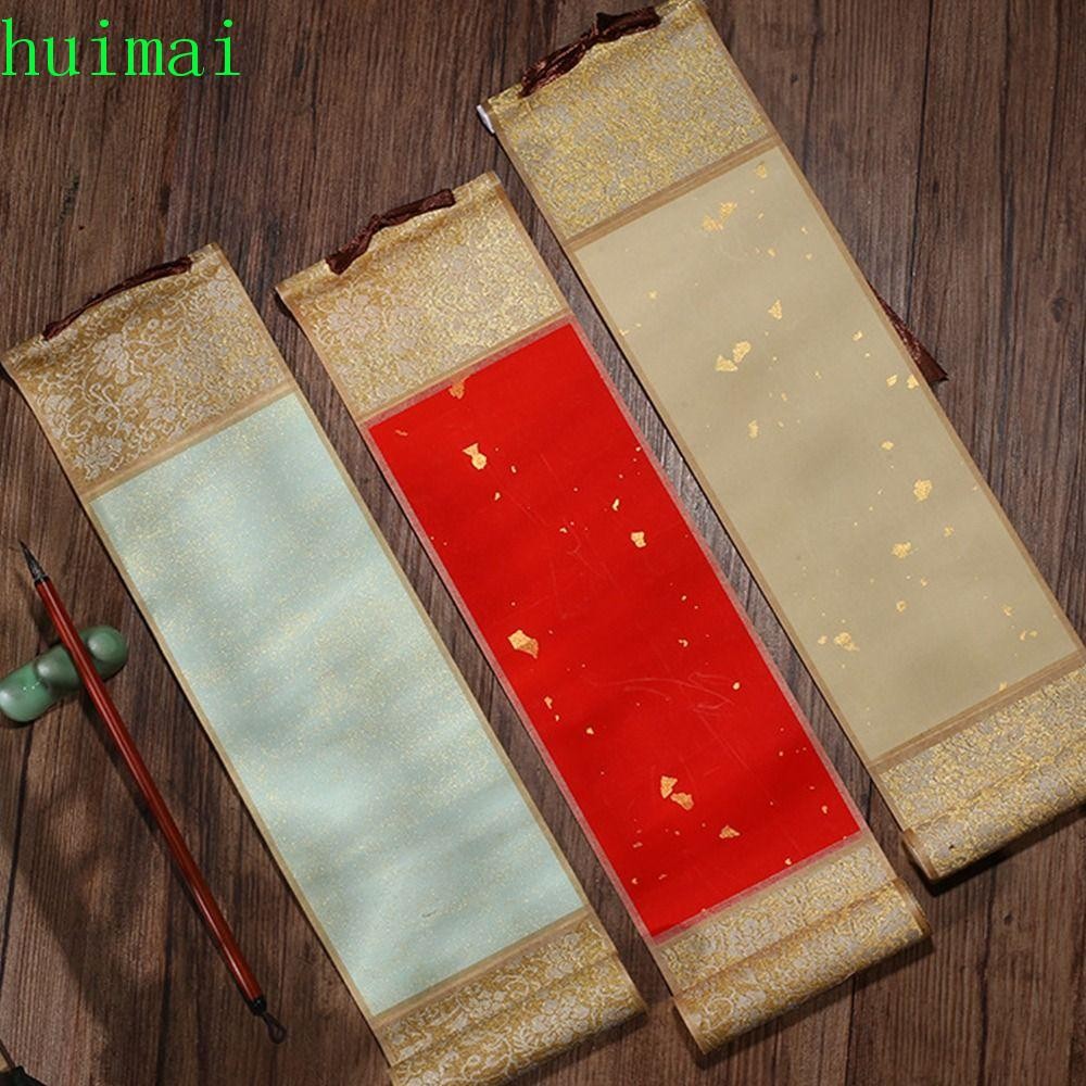 HUIMAI Gilded Rice Paper Scroll, Painting Drawing Paper Blank Hanging ...