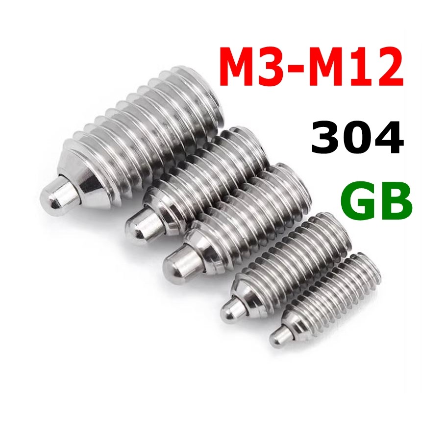304 Spring plunger cylindrical head M3-M12 pressure telescopic pin 304 ...