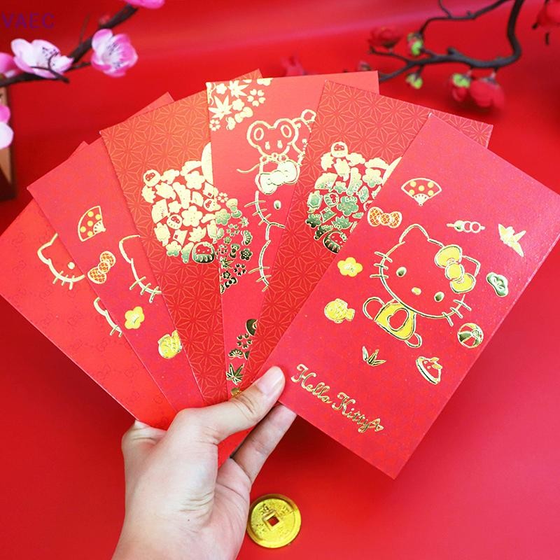 VAEC 6pcs Sanrio Hello Kitty Chinese New Year Red Packet Cute Animation ...