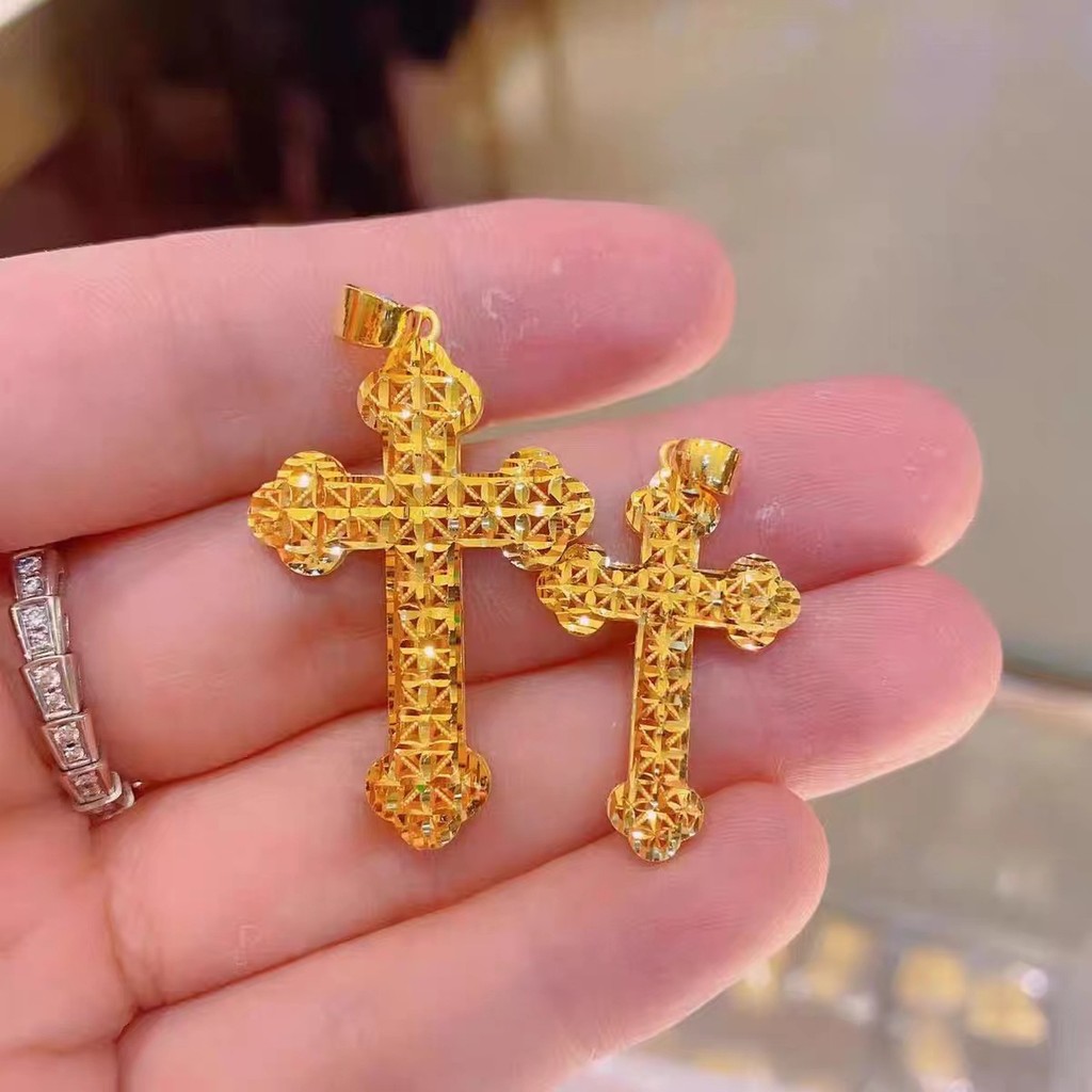 Women man Loket Salib Emas 916 / 916 Gold Cross Pendant | Shopee Malaysia