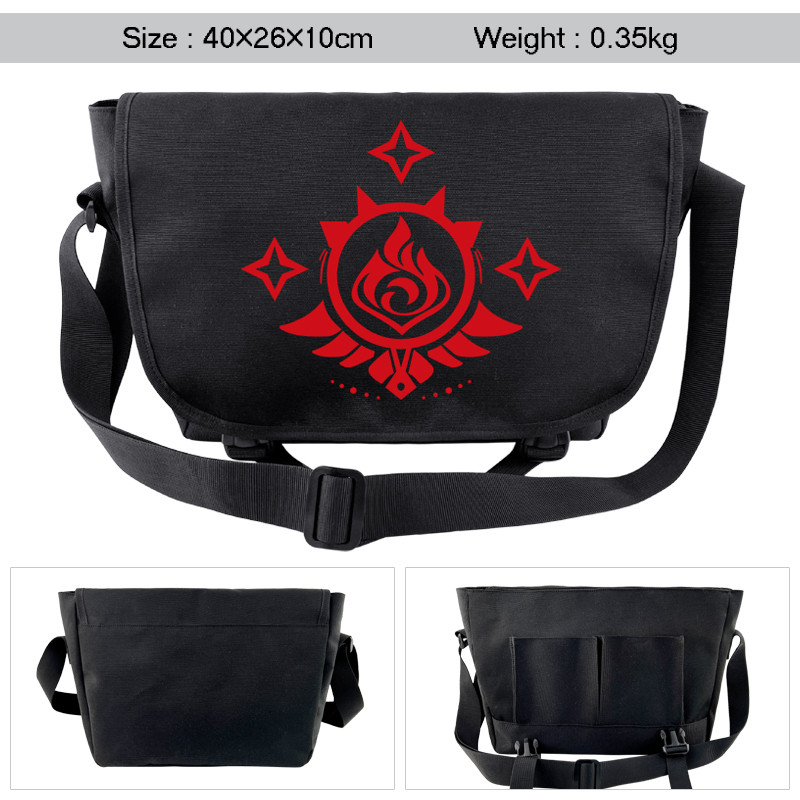 Genshin Impact Cartoon Casual Double Buckle Black Men's and Women's ...