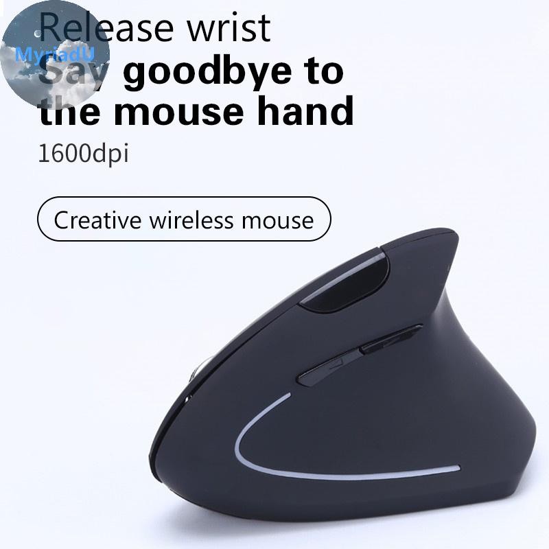 MyriadU Wired Right Hand Vertical RGB Mouse Ergonomic Gaming Mouse 3200DPI USB Optical Wrist ...