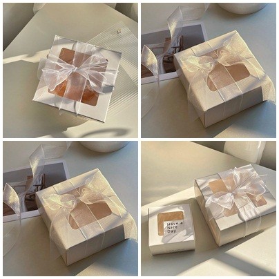 Minimalist Square Small Paper Box For Jewelry Packaging With Hollow ...