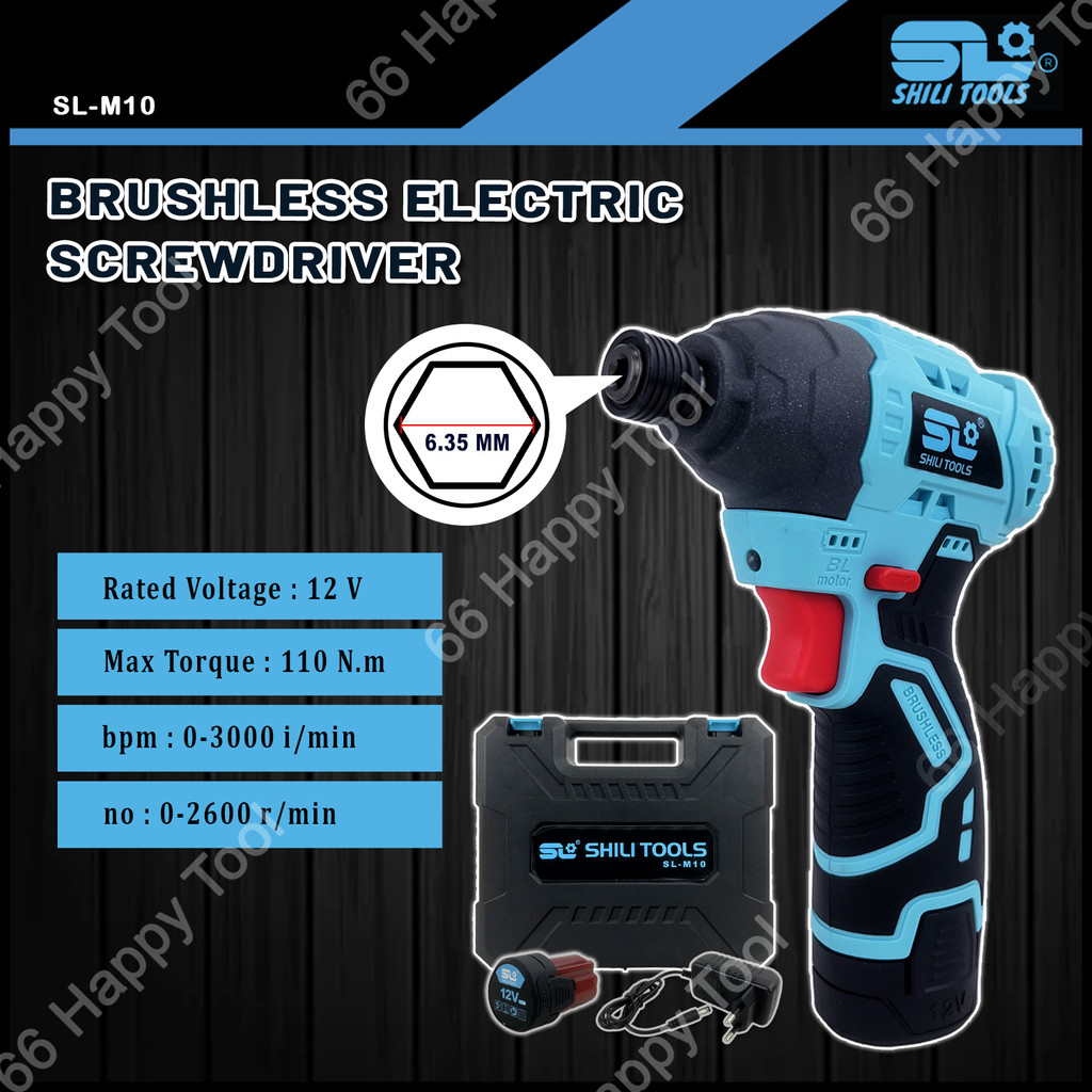 Shili Tools Brushless Electric Impact Screwdriver Power Drill M10 ...