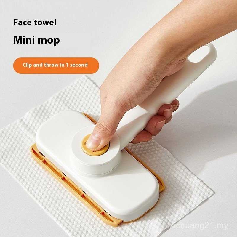 Mop Tuala Muka Mini Pegang Tangan Pembersihan Meja Pegang Klip Kain Isi ...