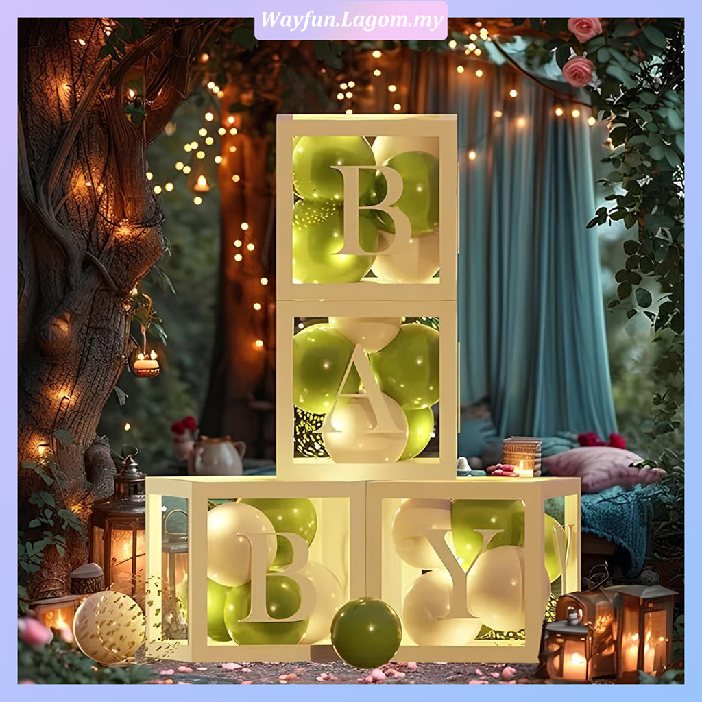 25*25Cm A-Z Letter Diy Alphabet Decoration Box Kotak Transparent Letter ...