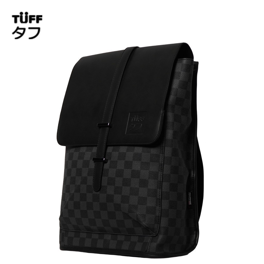 TUFF 831202 Vegan PU Leather Printed Black Square Laptop Backpack ...