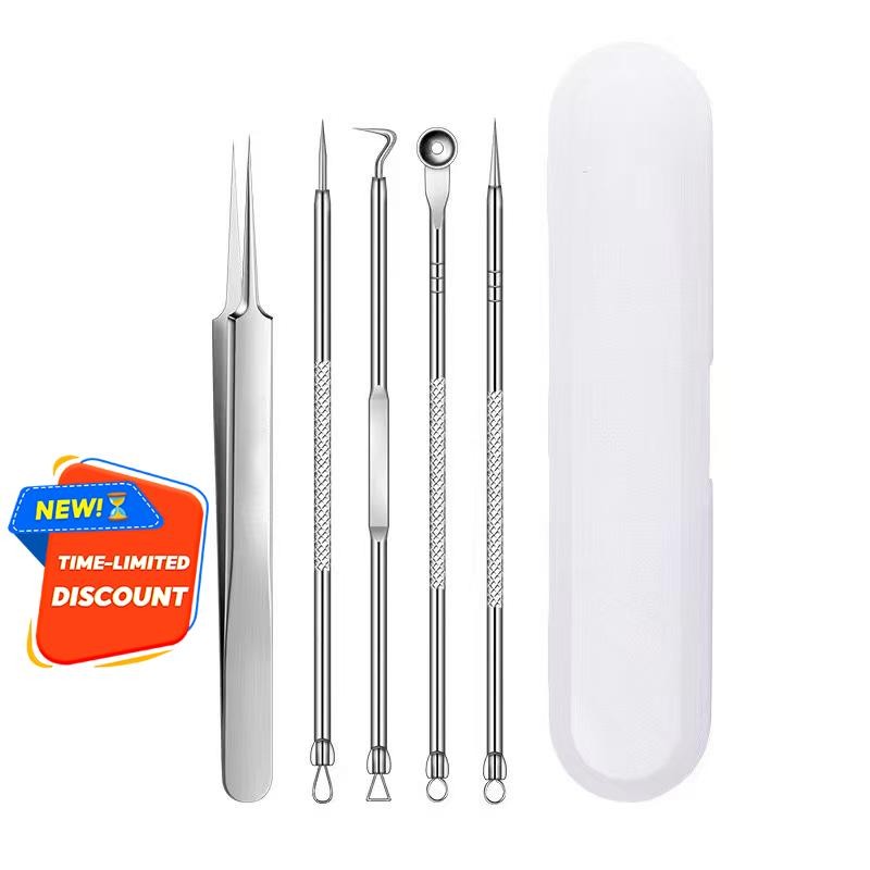 5pcs/Set Stainless Steel Acne Clip Acne Blackhead Needle | Shopee Malaysia