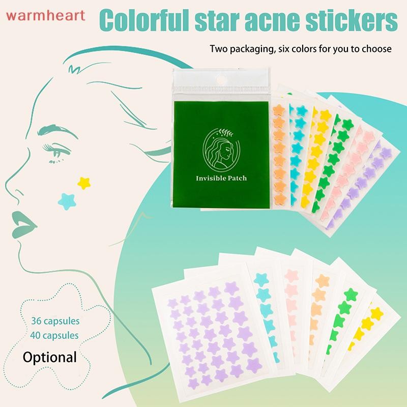 (warmheart) 40pcs/set Colorful Star Shaped Acne Patches Skincare ...
