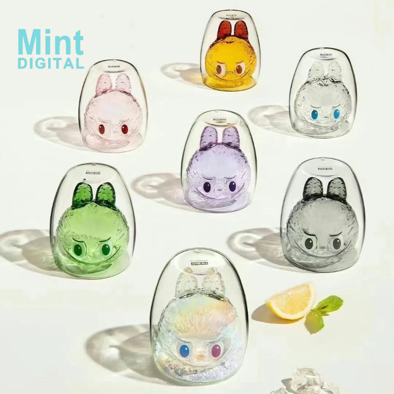 260ml Pop Mart Cup THE MONSTERS Double Layer Glass Cup Cute Labu Bu ...
