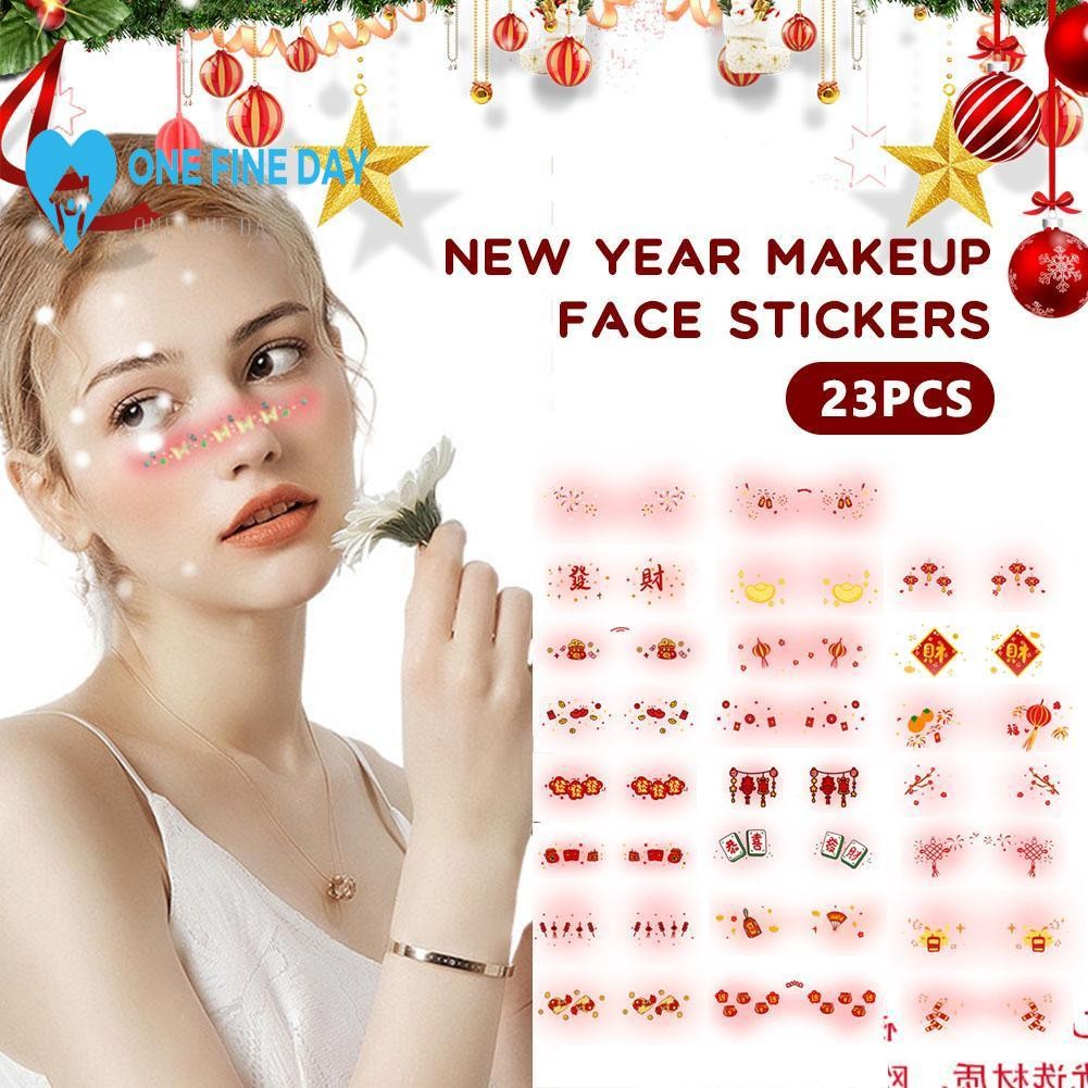 2025 New Year Makeup Face Stickers Cartoon Cute Tattoo Sticker Z3 ...