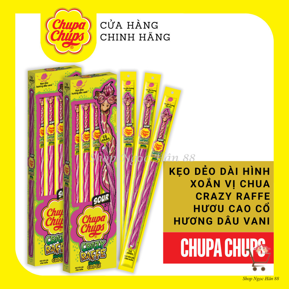 Crazy Raffe Giraffe Strawberry Vanilla Long Twisted Gummies (30gr/bar ...