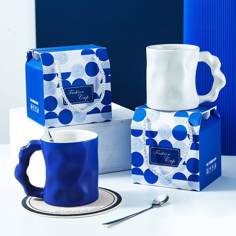 Cawan Seramik Biru Klein Penyesuaian Logo Hadiah Acara Hadiah Acara ...