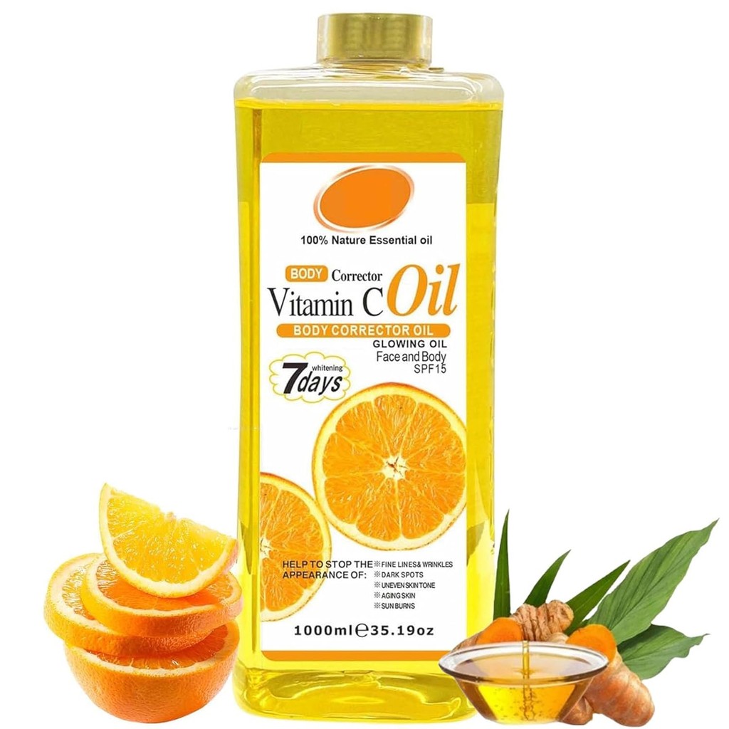 Vitamin C Body Oil, 1000ml Tumeric Body Oil, Retinol Vitamin C 7days ...