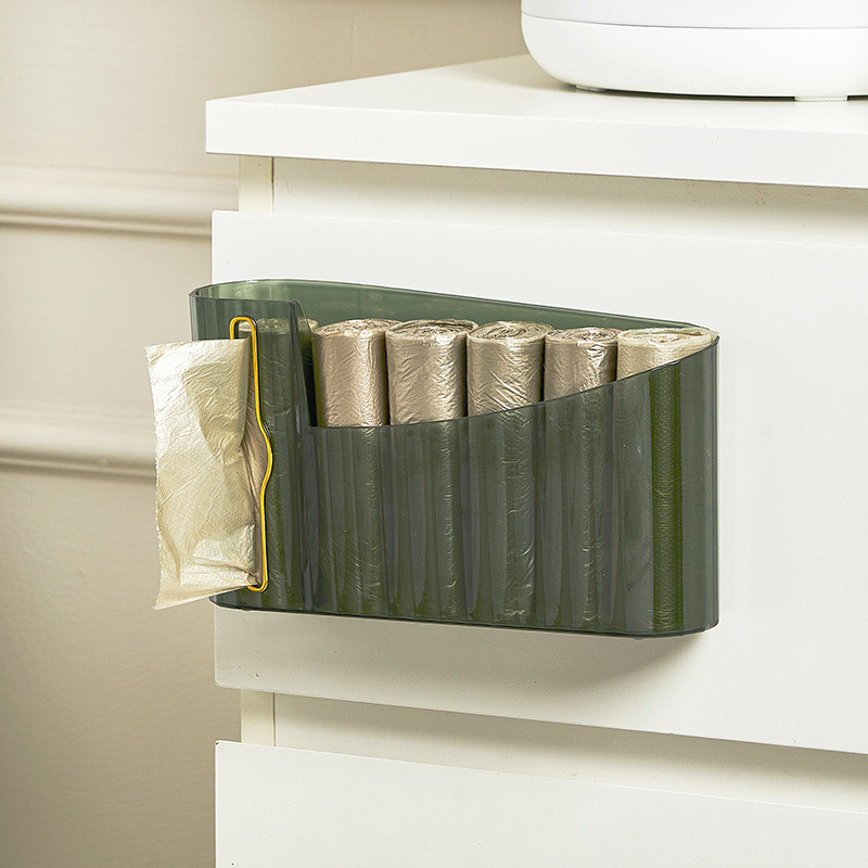 Luxury Kitchen Plastic Bag Storage Box Wall-mounted Bag Pull-out ...