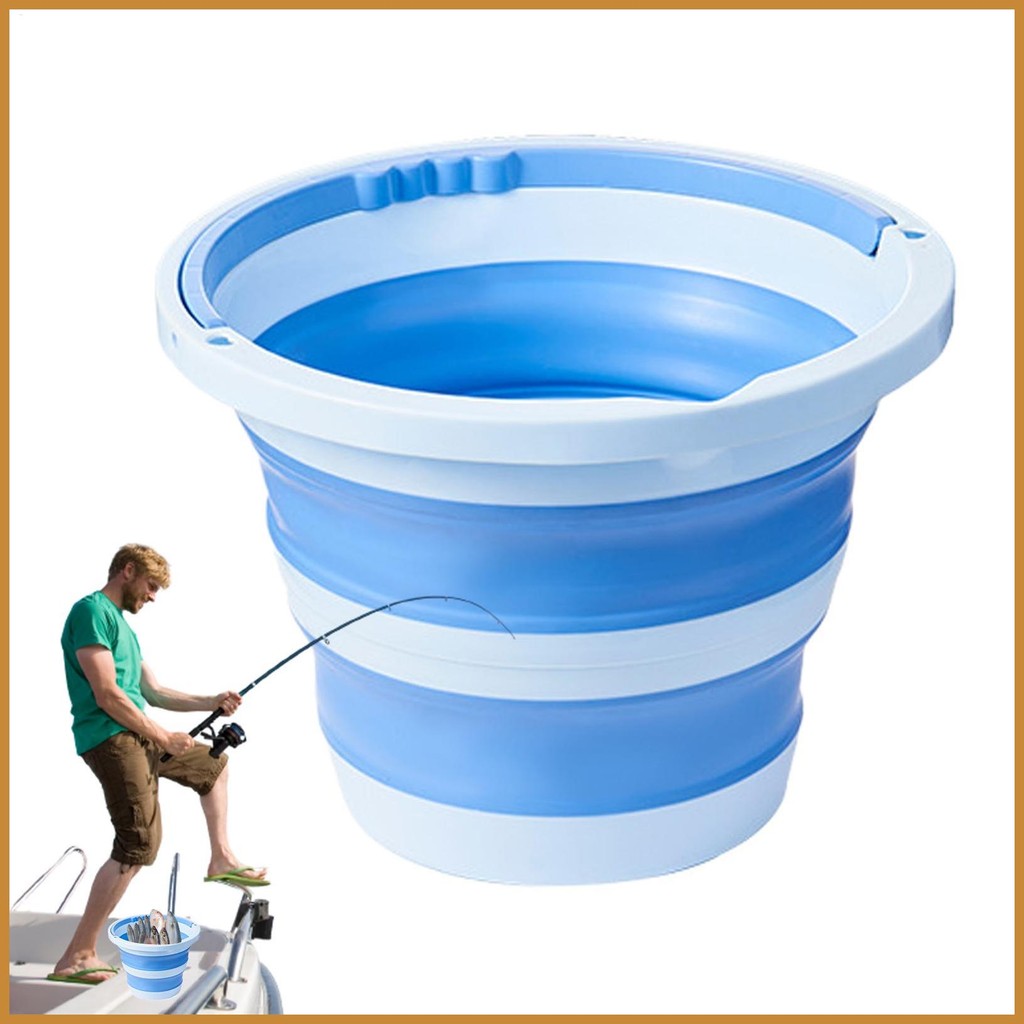 Folding Bucket Water Container Fishing Bucket With Handle 6L Space ...