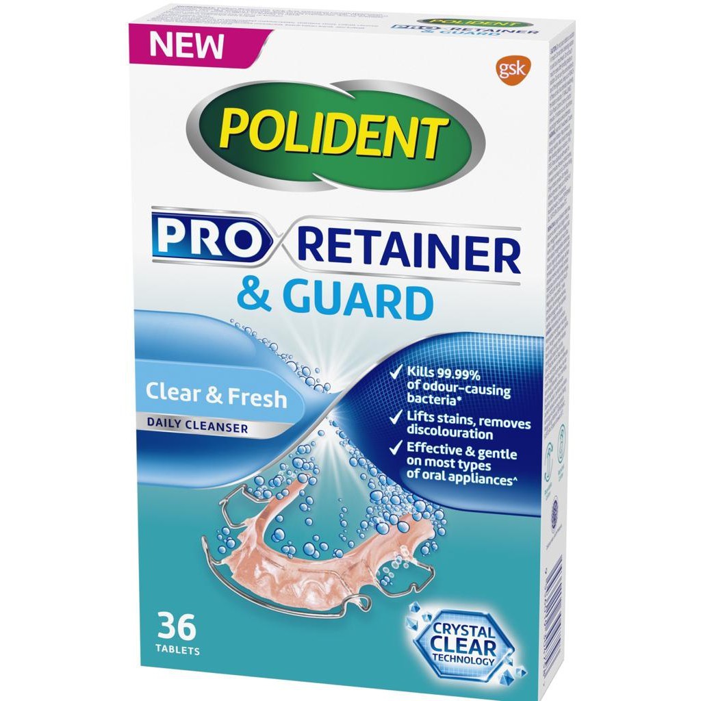 **NEW** Polident Pro Retainer & Guard Daily Cleanser 36's tablets ...