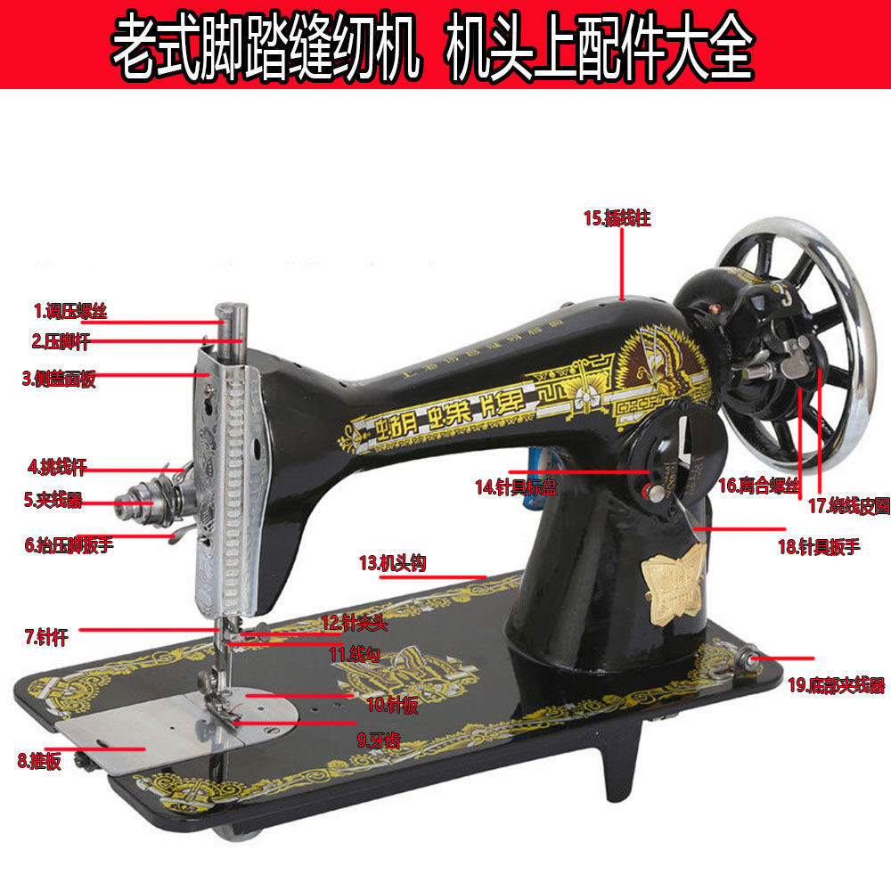 Old-fashioned Sewing Machine Accessories Pedal Sewing Machine ...