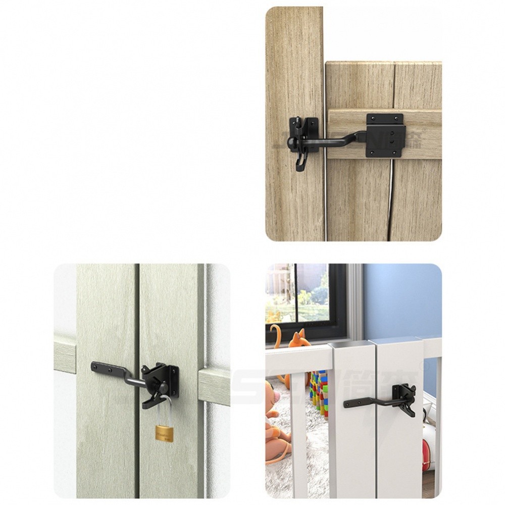 Latch Automatic Black Door Lock Garden Gate Catch Lockable Replacement ...