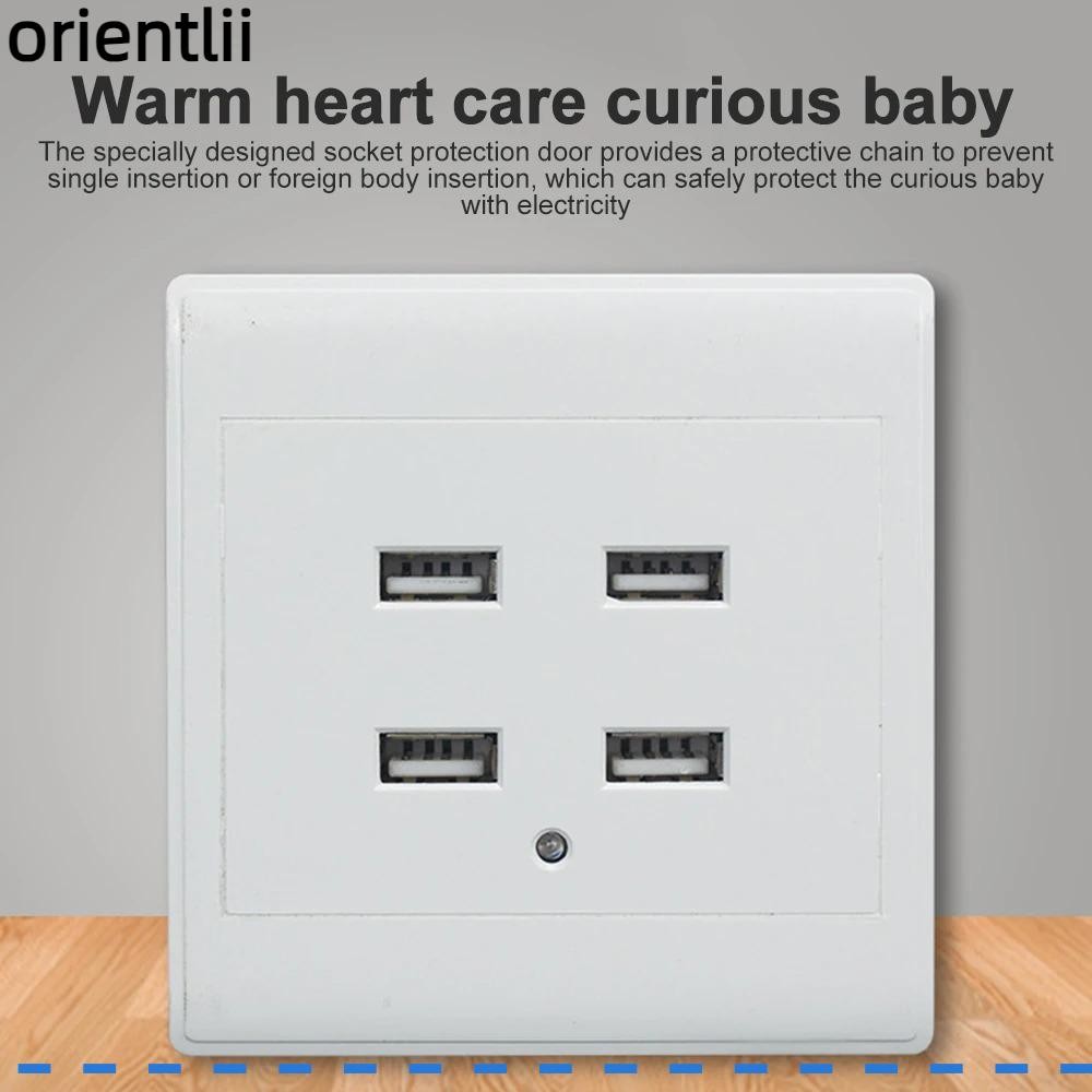 ORIENTLIIY 2/4 Ports Electrical Socket Wall Mounting USB 220V to 5V ...