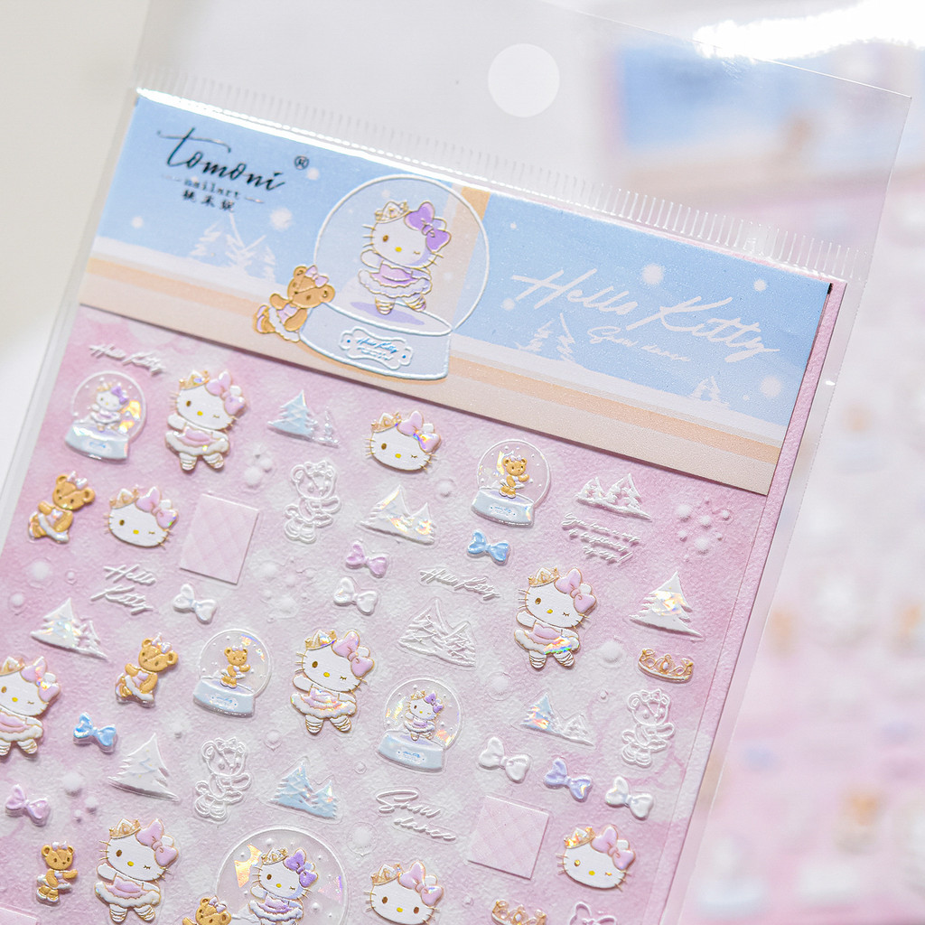 [Meow.Sensei] Sanrio & tomoni Cooperation Style Embossed Manicure Sticker Genuine Co-Branded SAN ...