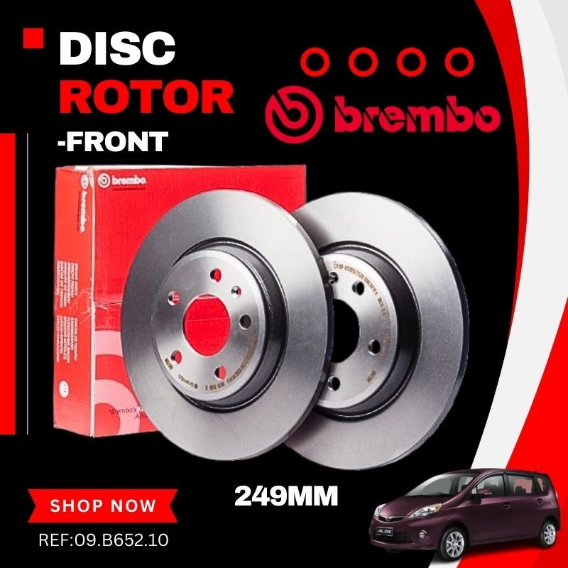 💯ORI Brembo Front Disc Rotor (249mm) for Perodua Alza M500 (2009-2014 ...