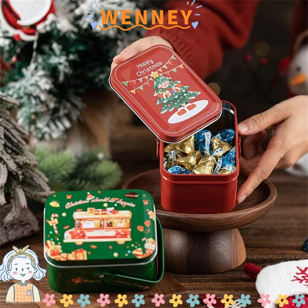 WENNEY Candies Holders, Square Tinplate Christmas Biscuit Tins ...
