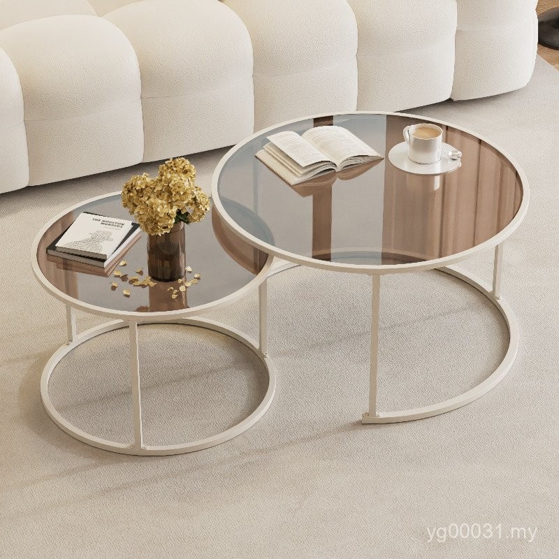 Nordic Cream Style Long Rainbow Glass Table Creative Combination Round ...