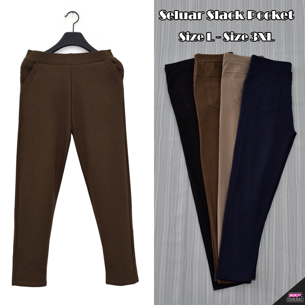 PPF 1962 L-5XL Slack Pant With Pocket Seluar Slim Fit Seluar Slack ...