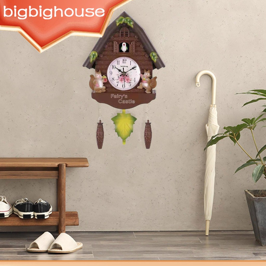 1/2 Vintage Style Cuckoo Wall Clock Hanging Alarm Silent for Office ...