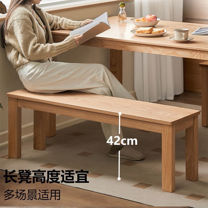 All Solid Wood Long Stool Small Apartment Household Log Narrow Stool ...