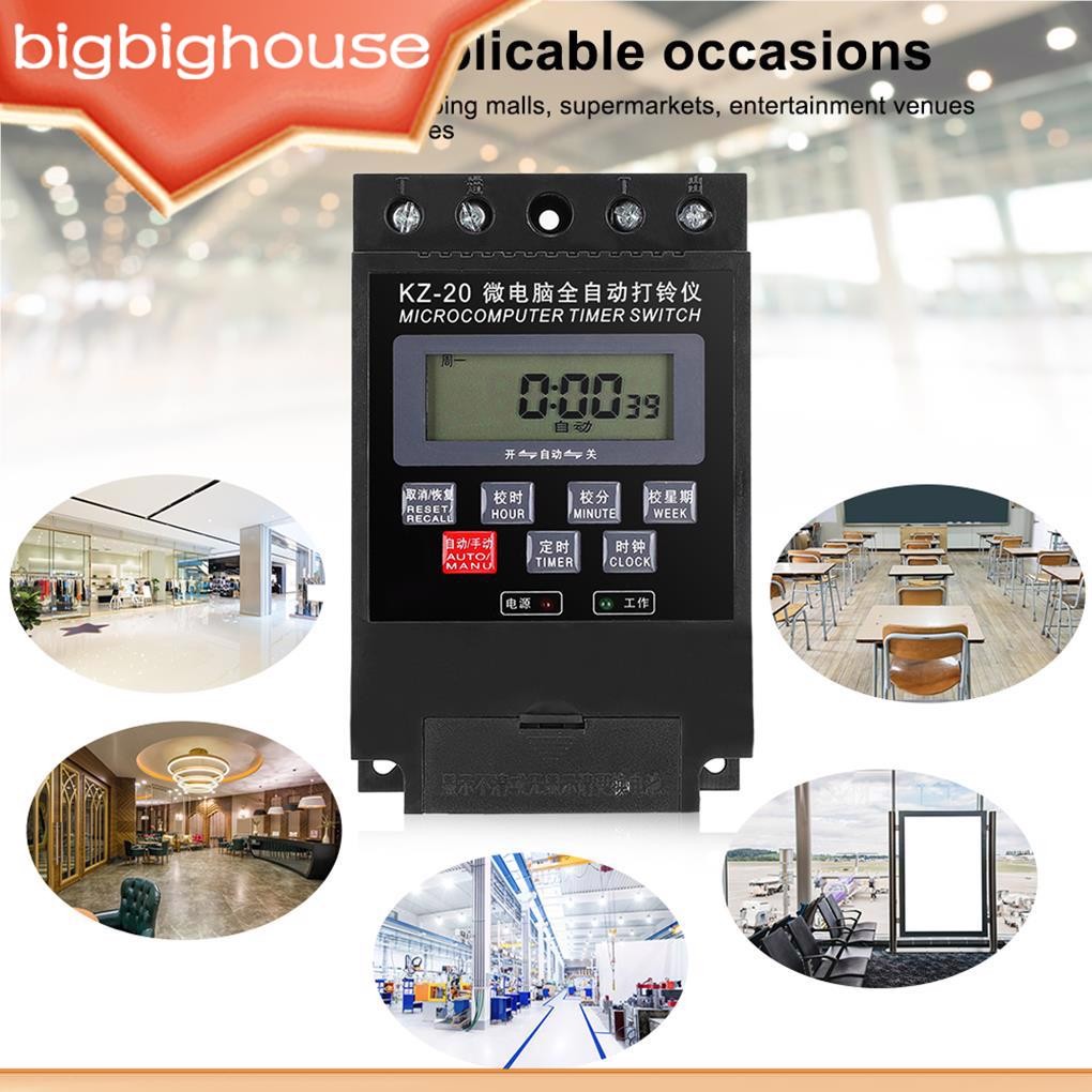 KZ-20 Microcomputer Electric Bell Timer Switch ON/OFF School Programmable Time Relay 220V ...