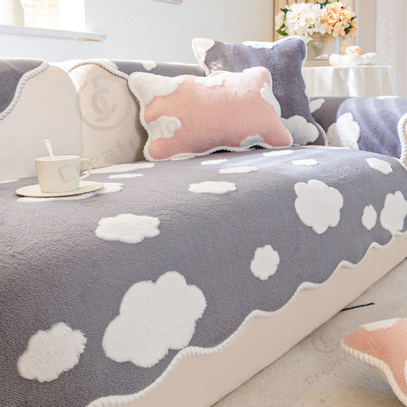 New Thickened Alas Sofa 3 Seater Plush Sofa Cover Anti-slip l Shape ...